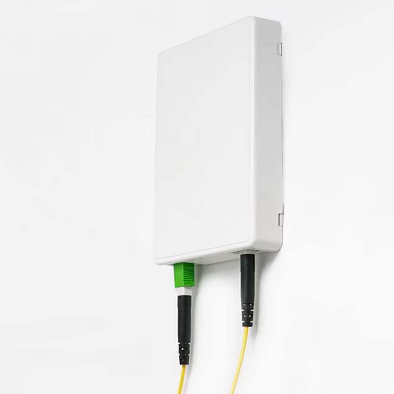 Dynacom Fiber Optic 2-Port Wall Outlet Box (4.6" x 3.3 x 0.7")